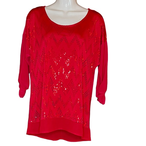 Notations | Tops | Notations New Red Sequin Top | Poshmark